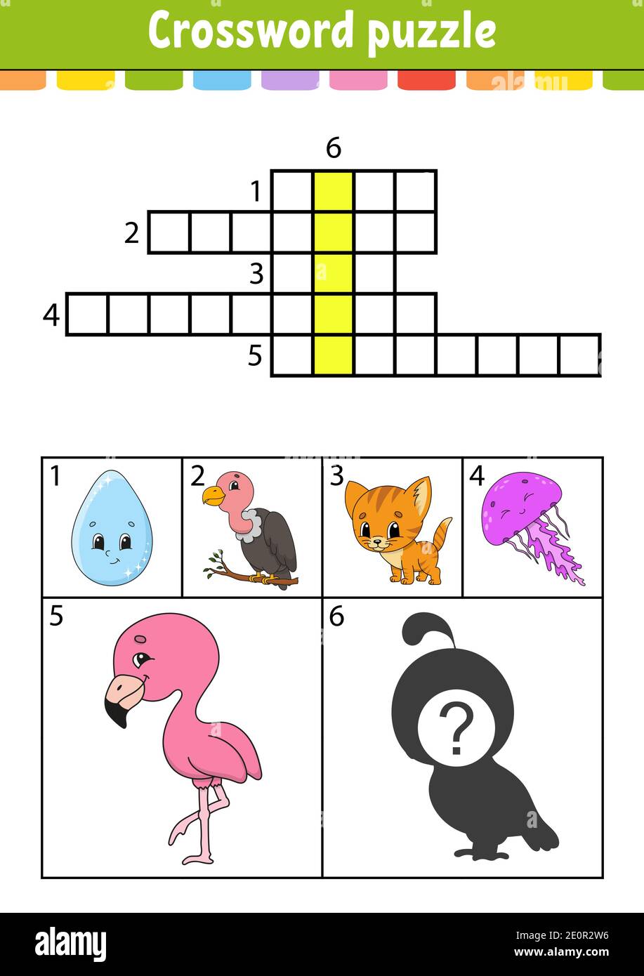 Crossword puzzle. Education developing worksheet. Activity page for ...