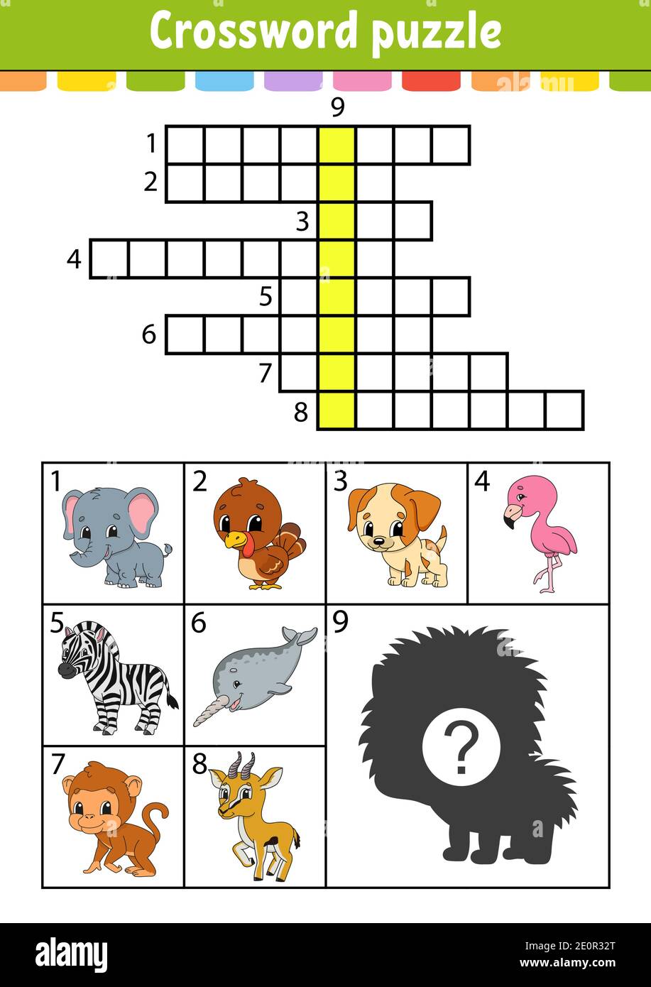 Crossword puzzle. Education developing worksheet. Activity page for ...