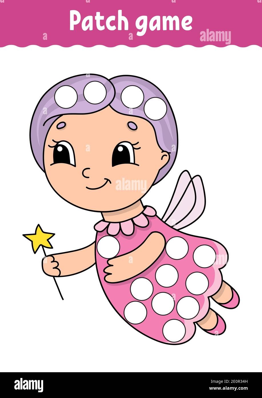 Patch game for children. Do a dot coloring page. Educational activity ...