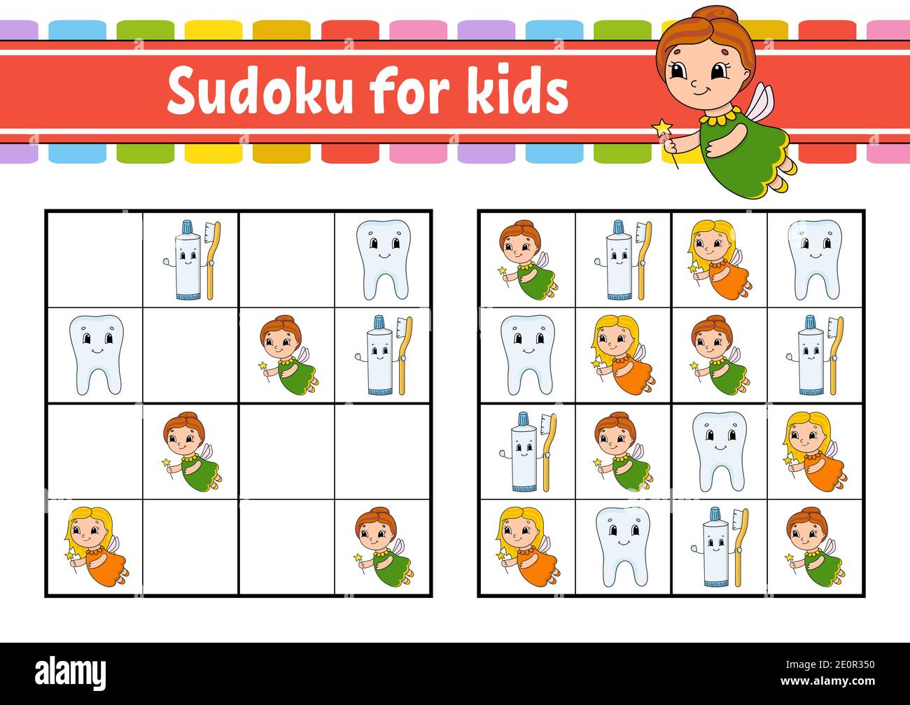 Sudoku for kids. Education developing worksheet. Activity page with ...