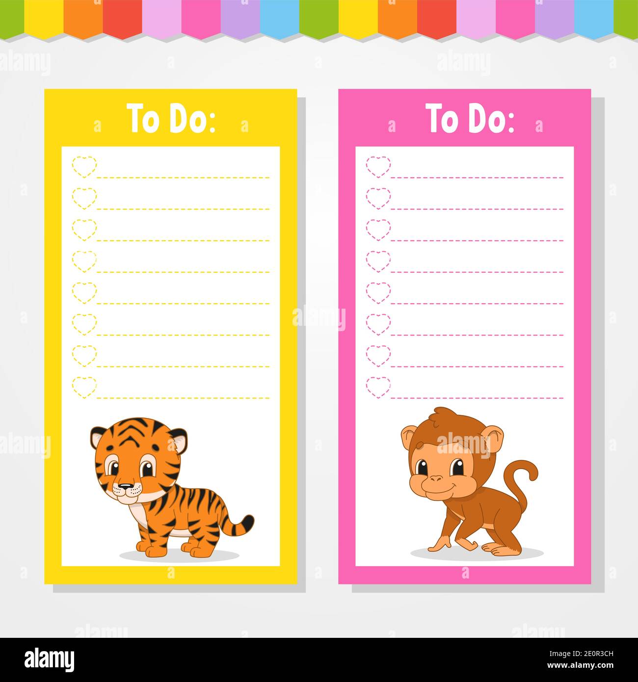 To do list for kids. Empty template. Isolated color vector illustration ...