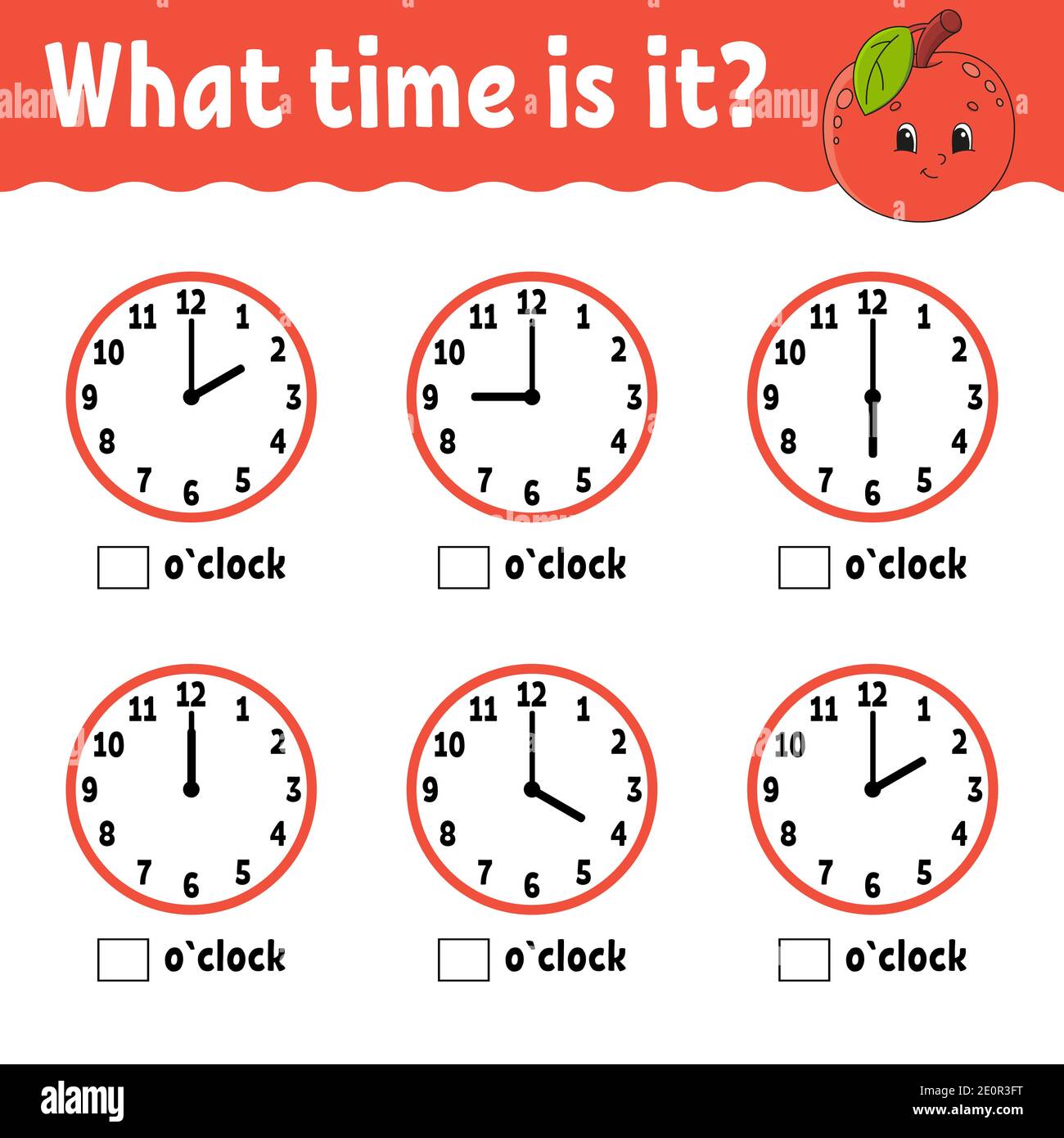 Learning time on the clock. Educational activity worksheet for kids and ...