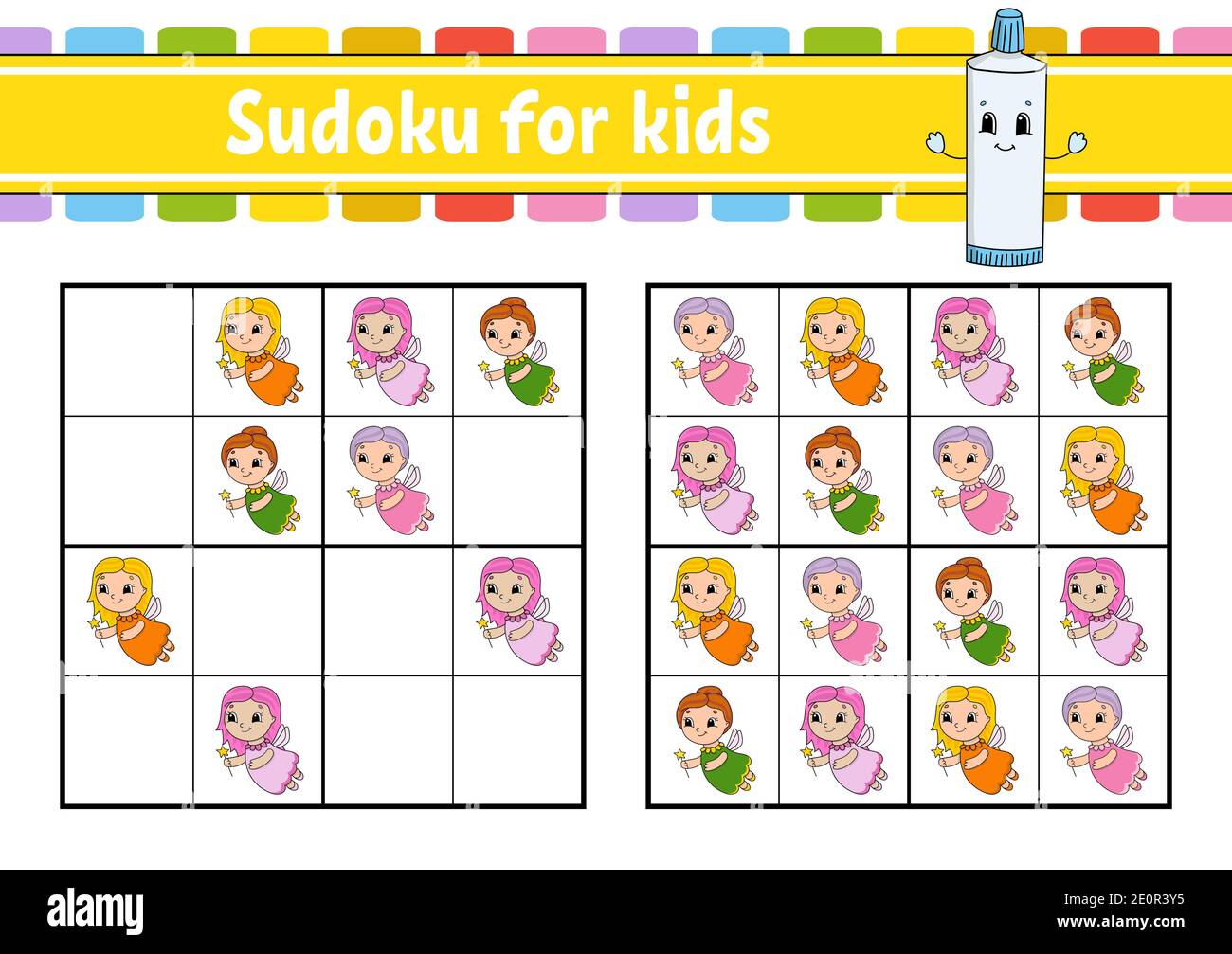 Sudoku for kids. Education developing worksheet. Activity page with ...