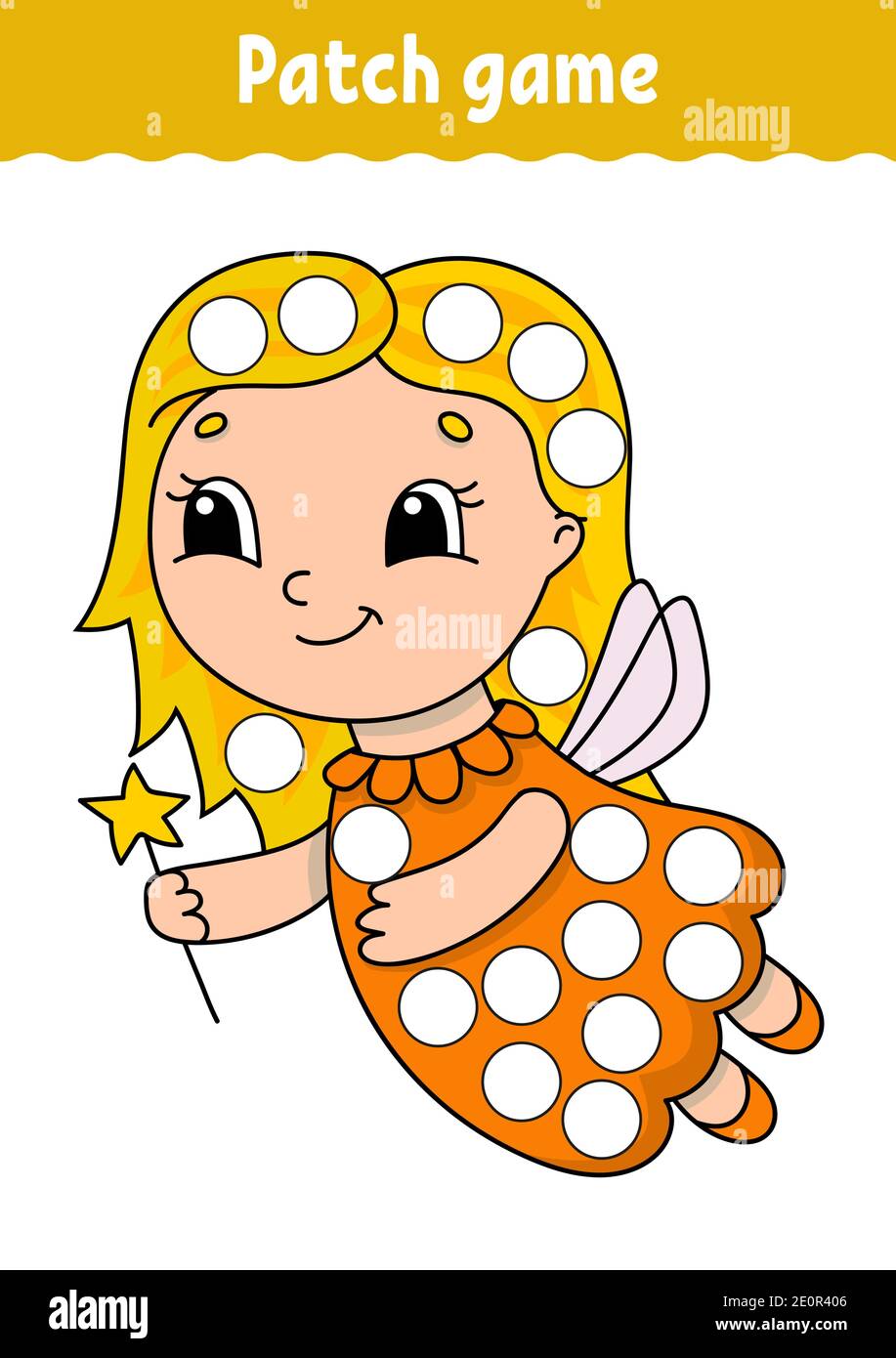 Patch game for children. Do a dot coloring page. Educational activity ...