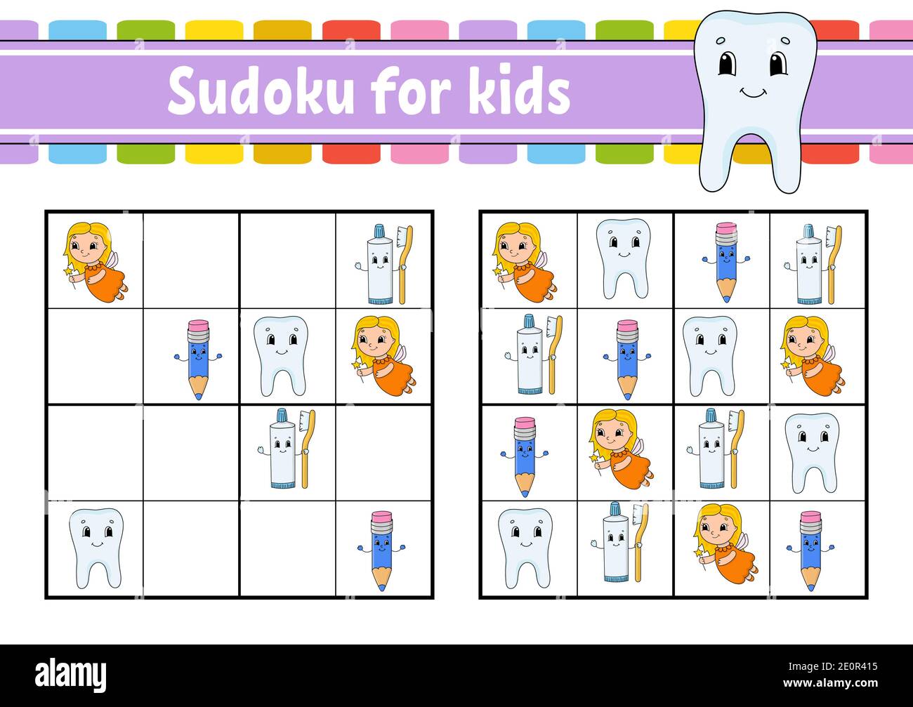 Sudoku for kids. Education developing worksheet. Activity page with ...