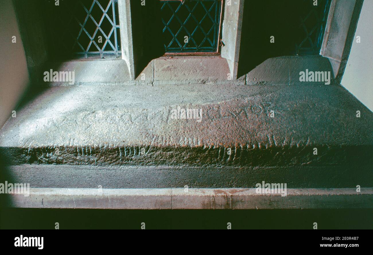Maglocunus Stone in St Brynach Church, Nevern, Wales. An ancient stone ...