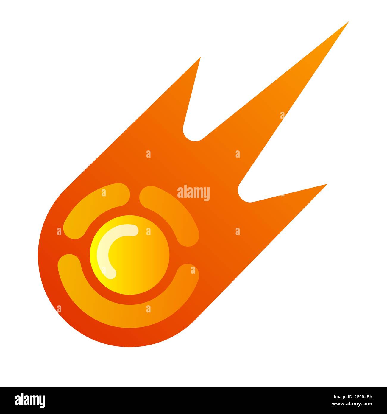 illustration of the fireball comet icon in the space Stock Vector Image ...
