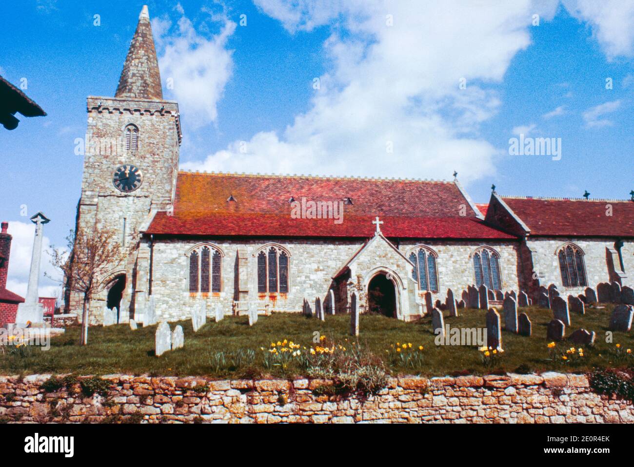 Medieval Church of St. Mary in Brading, Isle of Wight, ca 12th century ...