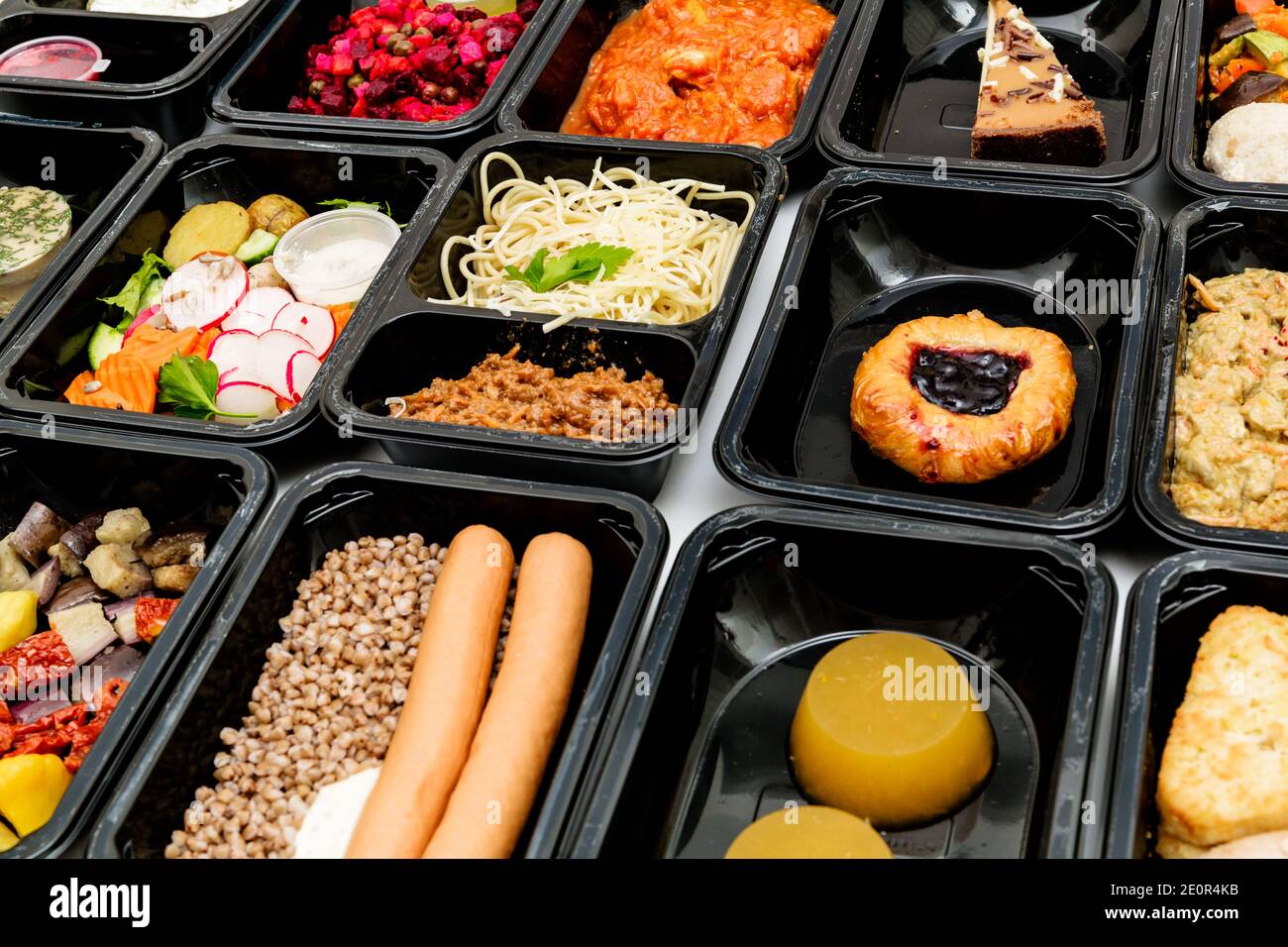 Healthy food and diet concept, restaurant dish delivery. Take away of ...