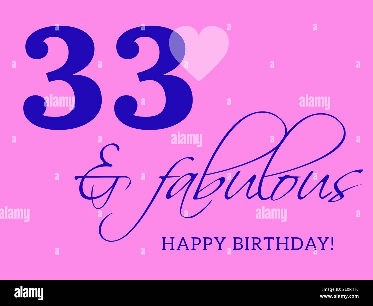 33rd happy birthday card illustration in retro style Stock Photo - Alamy