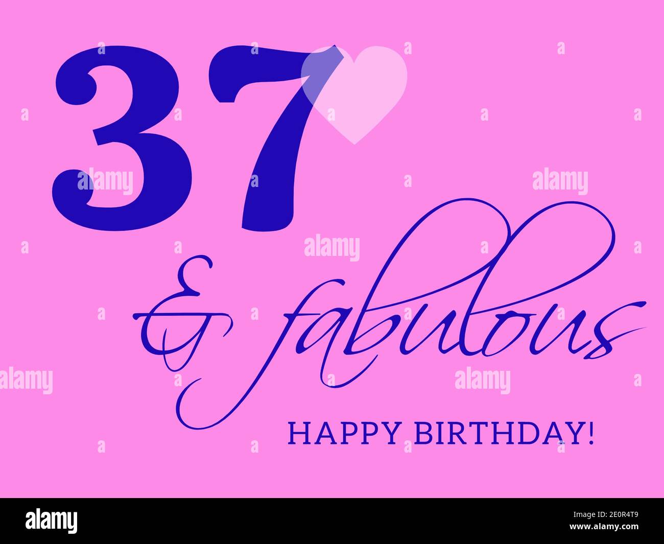 37th happy birthday card illustration in retro style Stock Photo - Alamy