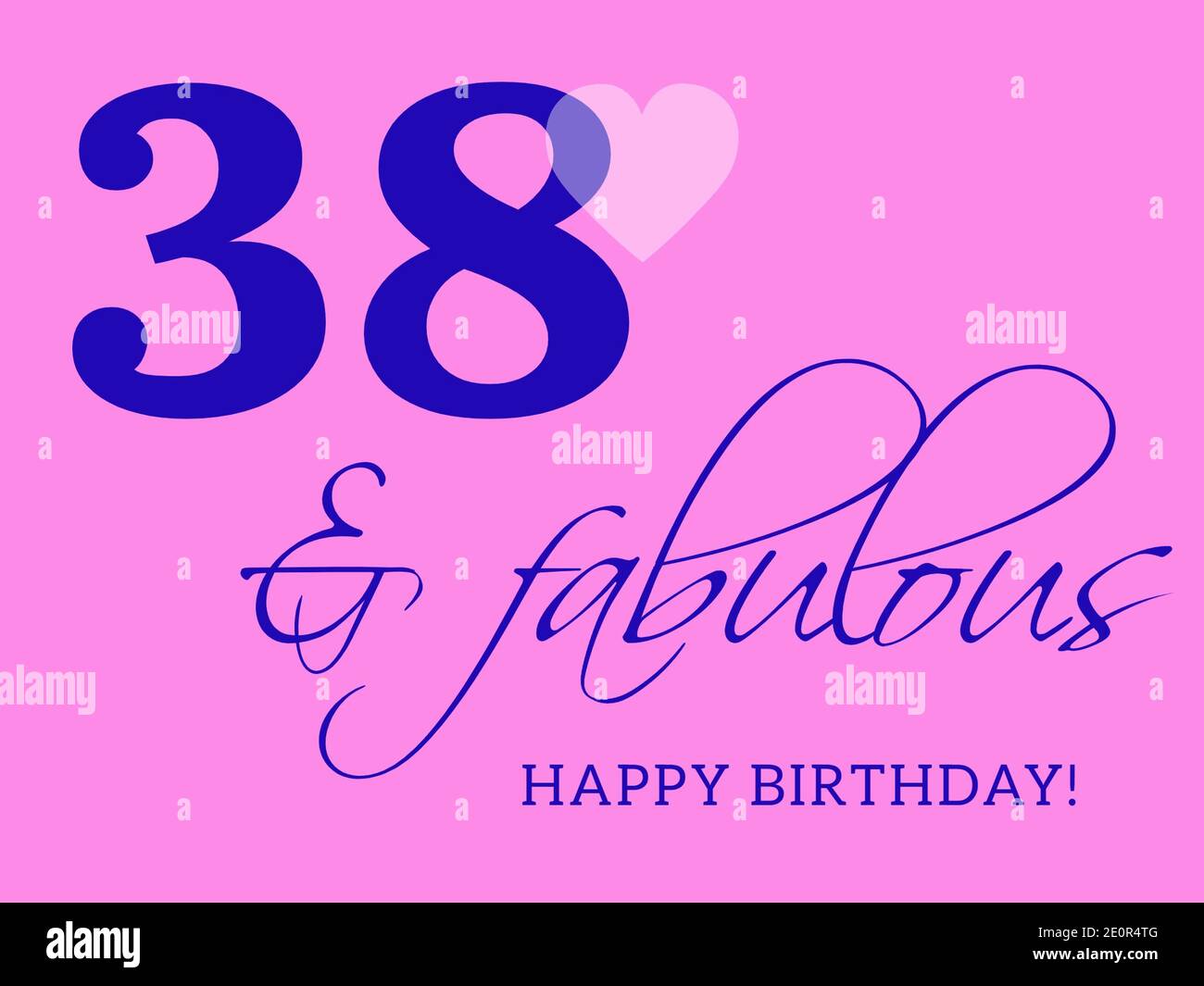 38th happy birthday card illustration in retro style Stock Photo - Alamy
