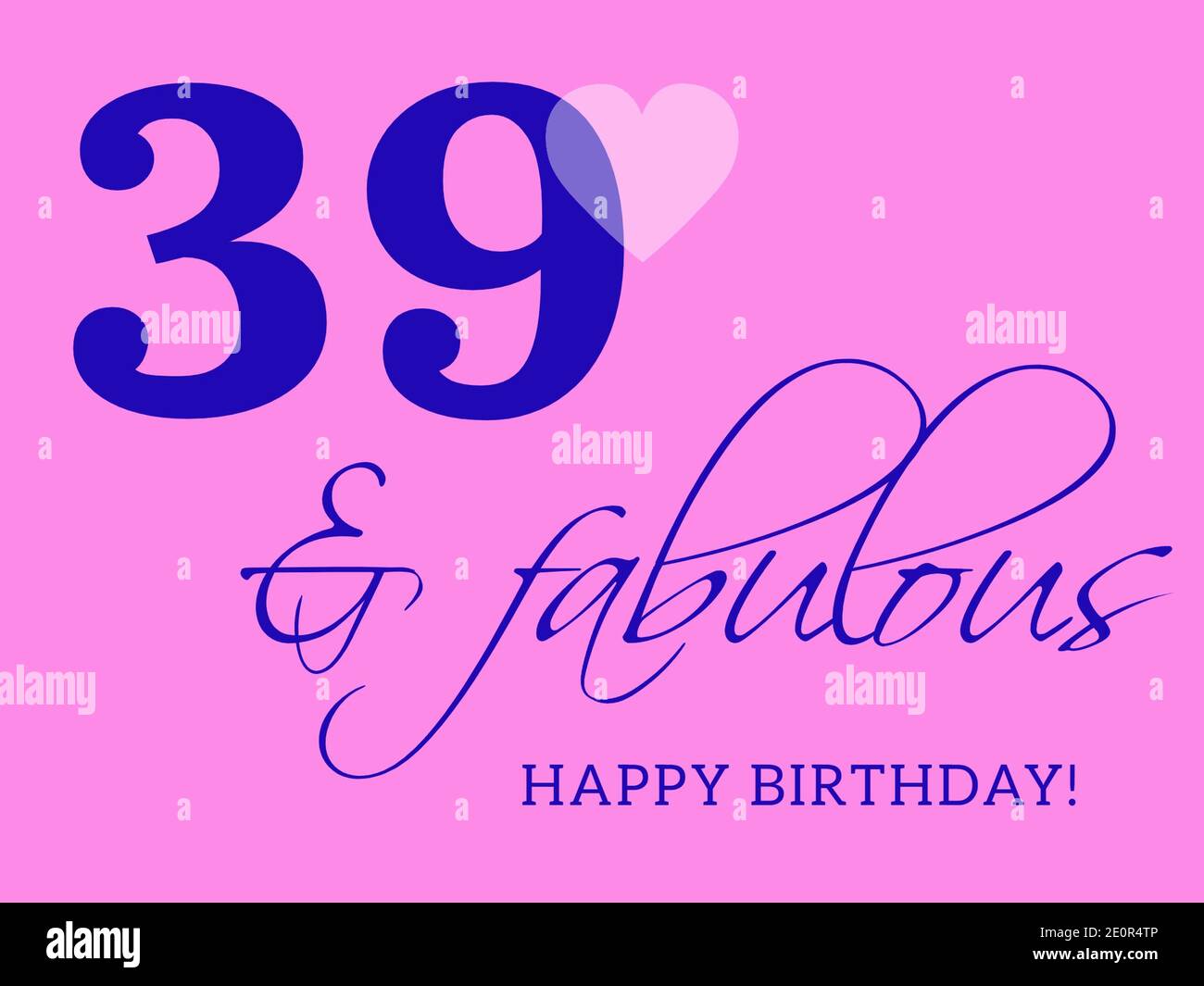 39th happy birthday card illustration in retro style Stock Photo - Alamy
