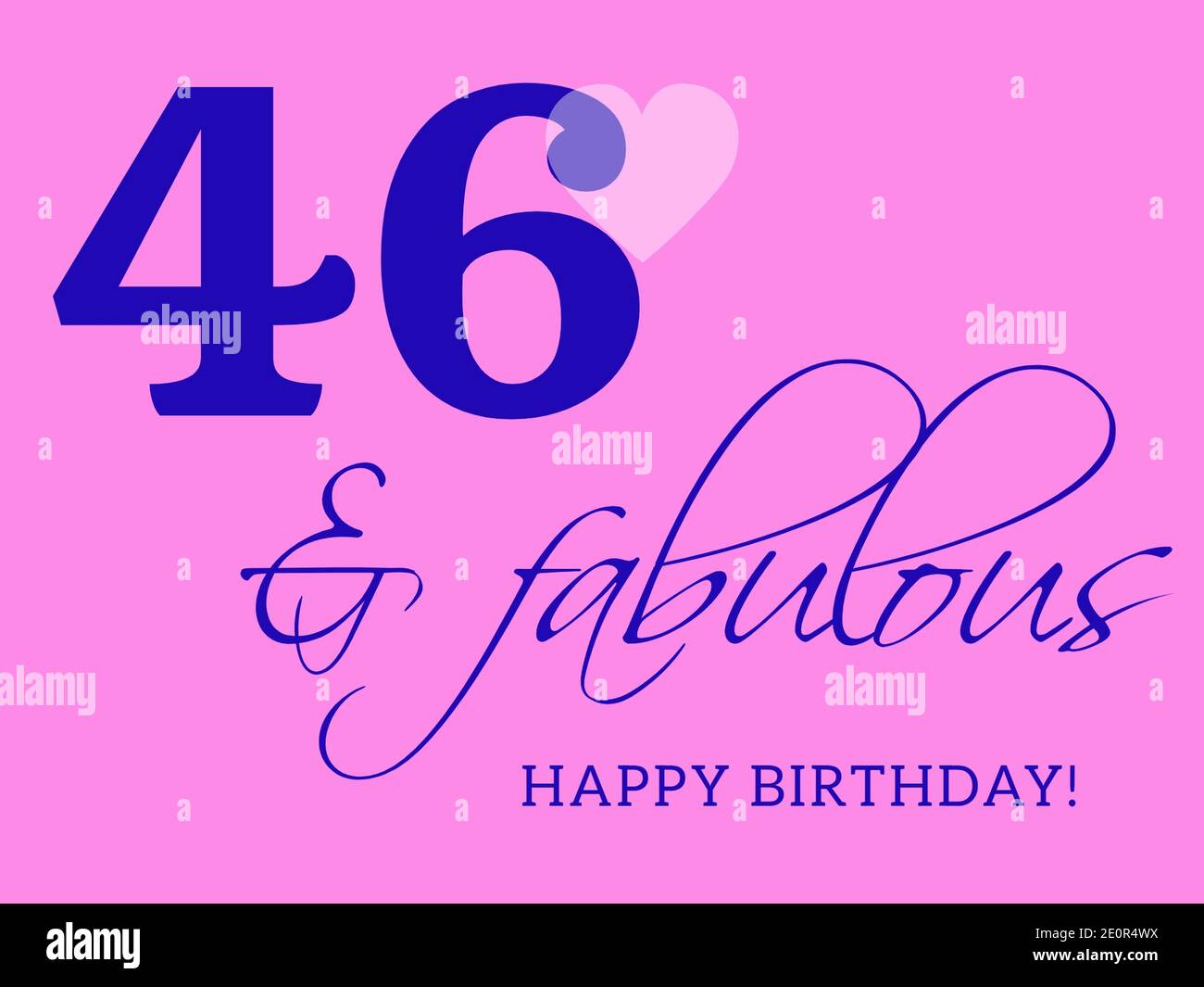 46th happy birthday card illustration in retro style Stock Photo - Alamy