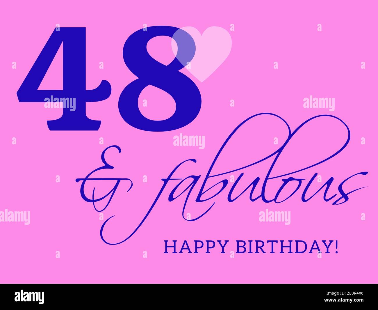 48th happy birthday card illustration in retro style Stock Photo - Alamy