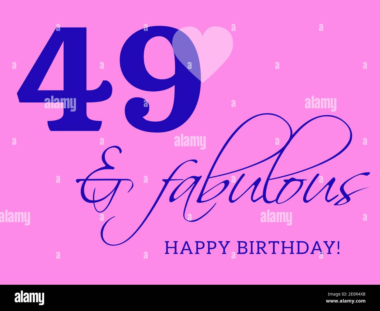49th happy birthday card illustration in retro style Stock Photo - Alamy