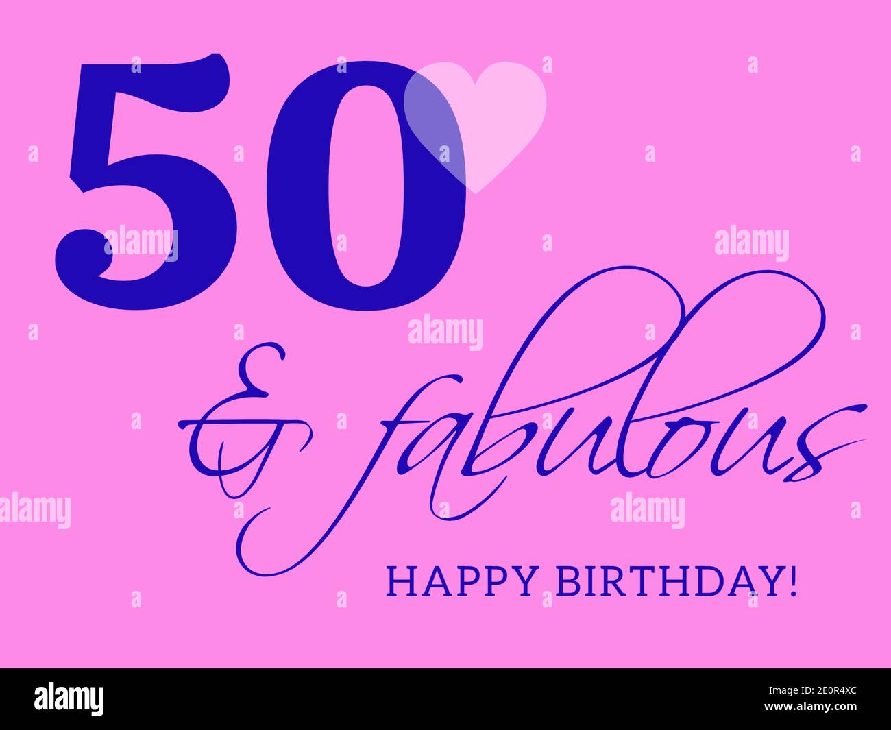50th happy birthday card illustration in retro style Stock Photo - Alamy