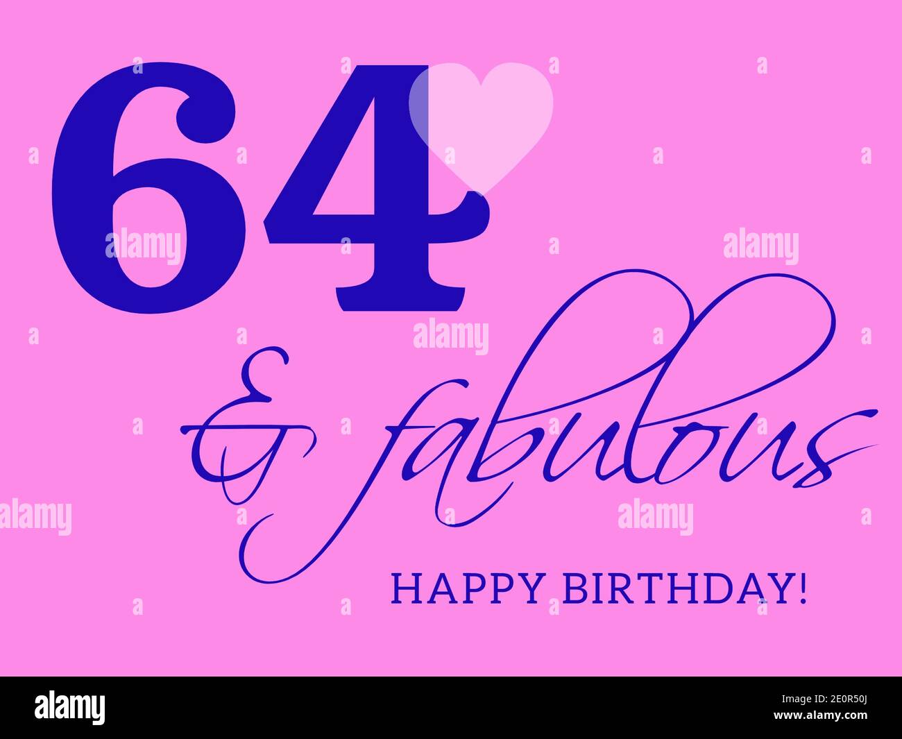 64th happy birthday card illustration in retro style Stock Photo - Alamy