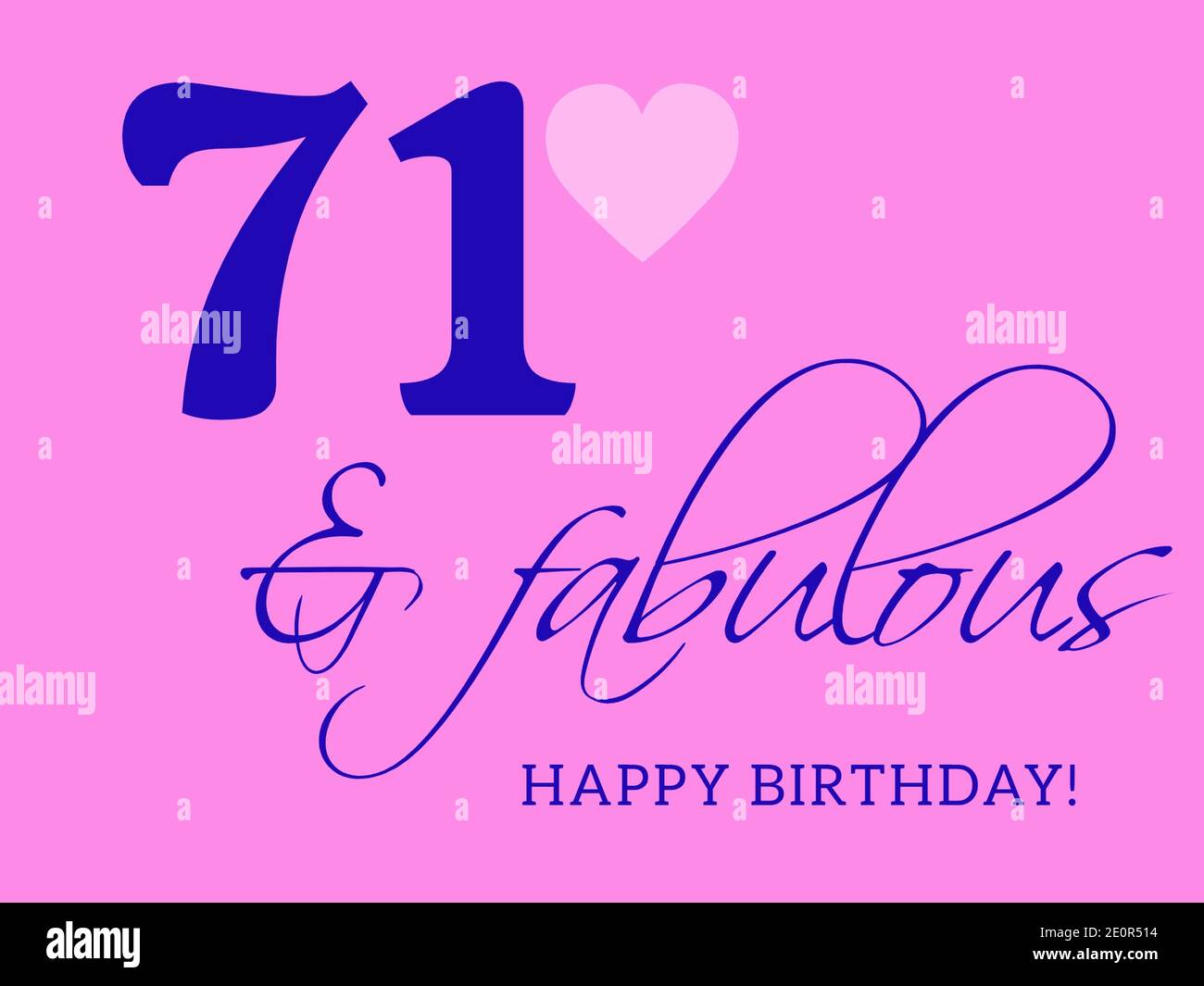 71st happy birthday card illustration in retro style Stock Photo - Alamy