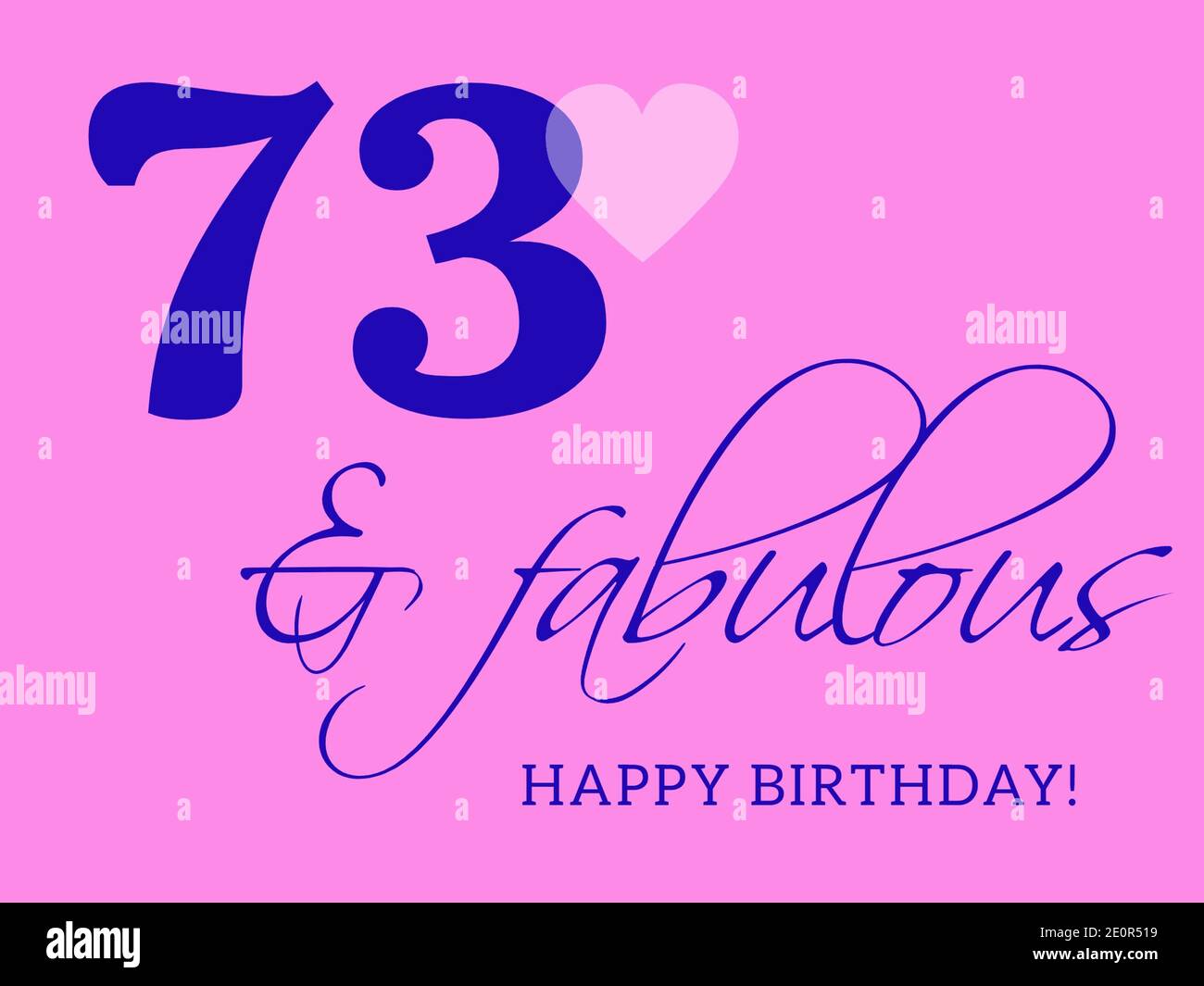 73rd happy birthday card illustration in retro style Stock Photo - Alamy