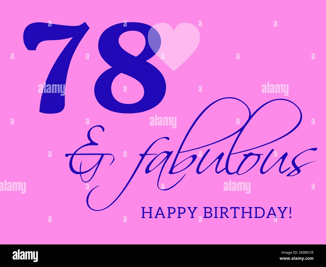 78th happy birthday card illustration in retro style Stock Photo - Alamy