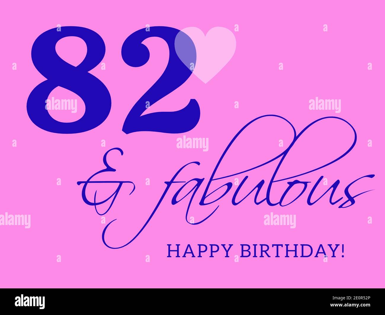 82nd happy birthday card illustration in retro style Stock Photo - Alamy