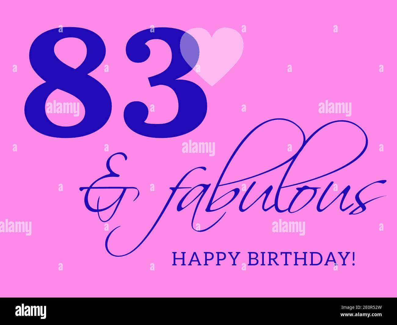 83rd happy birthday card illustration in retro style Stock Photo - Alamy