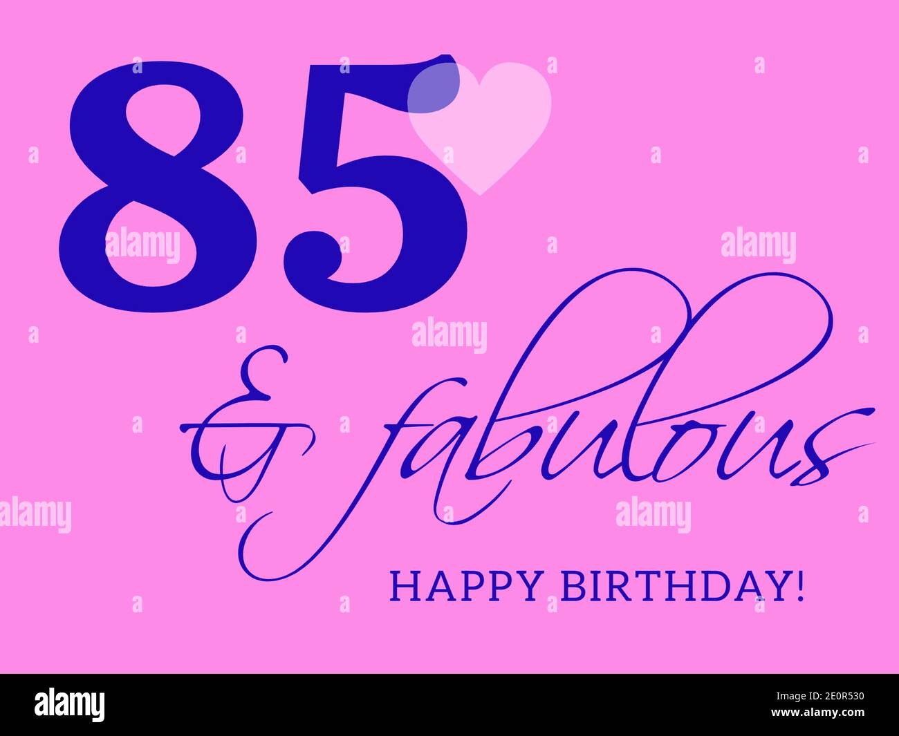 85th happy birthday card illustration in retro style Stock Photo - Alamy