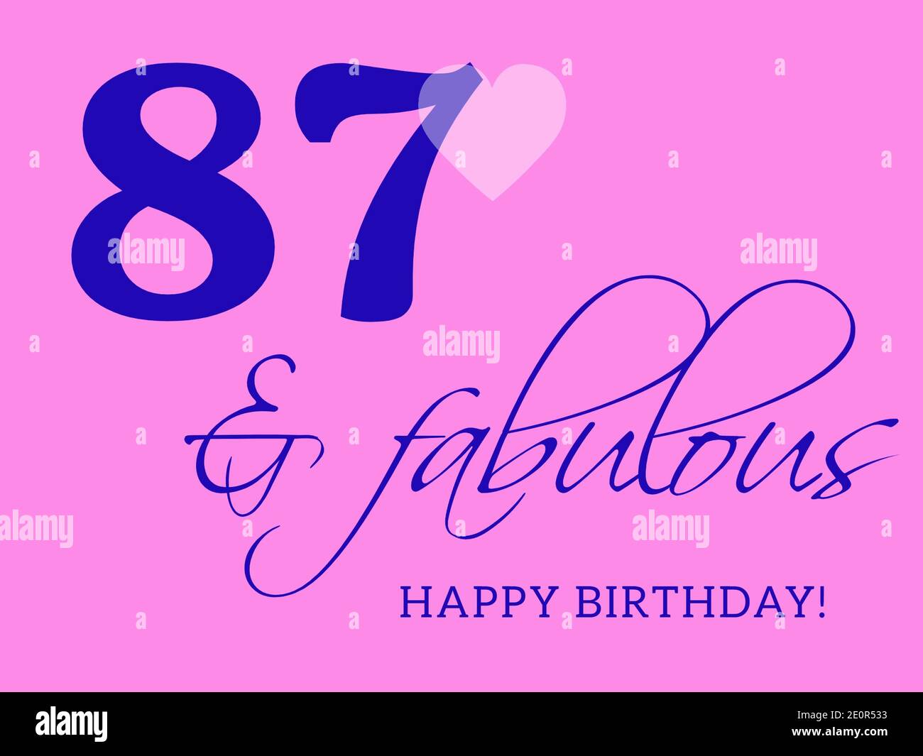87th happy birthday card illustration in retro style Stock Photo - Alamy