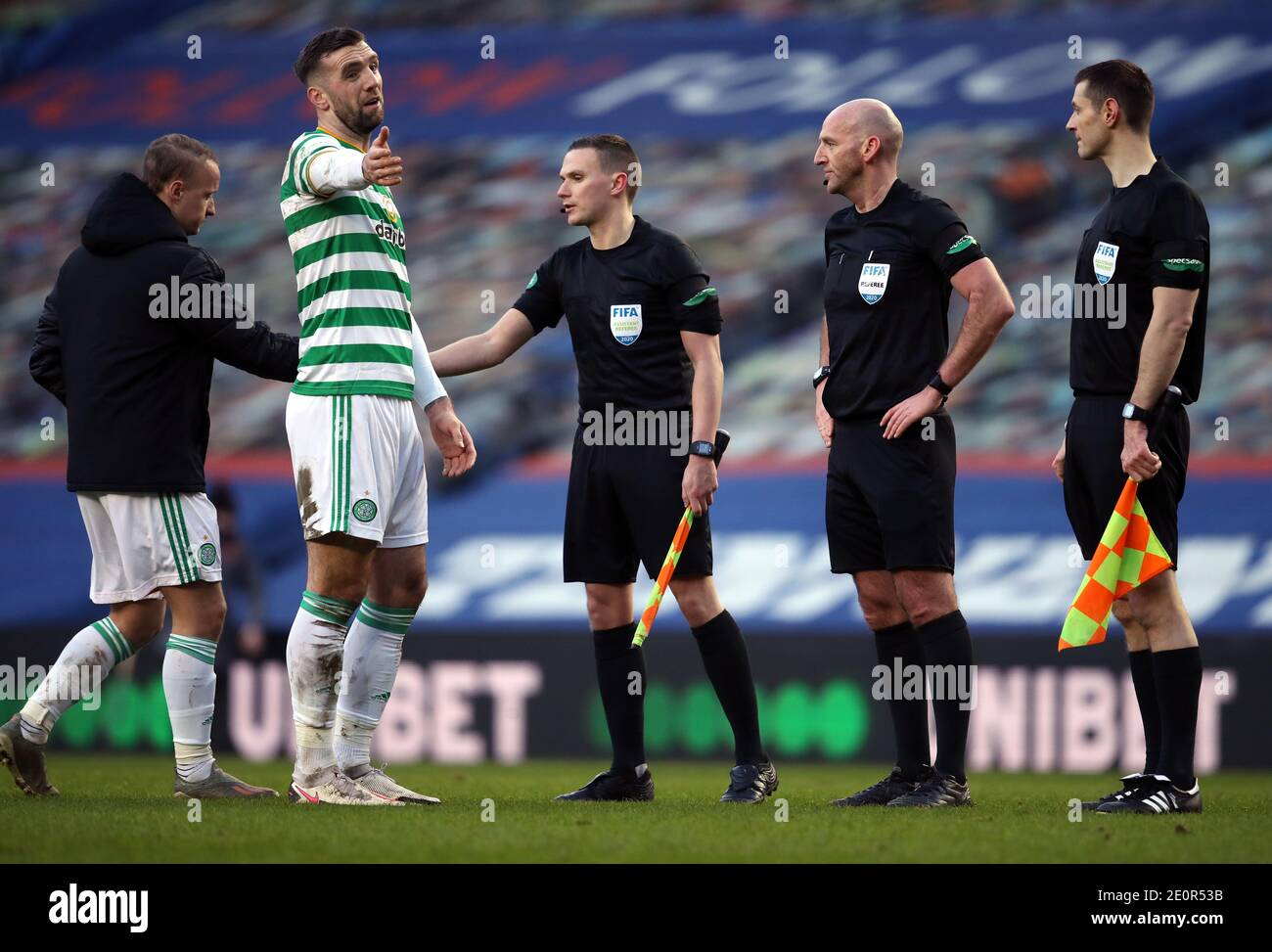 Celtic's Shane Duffy appeals to officials after the final whistle ...
