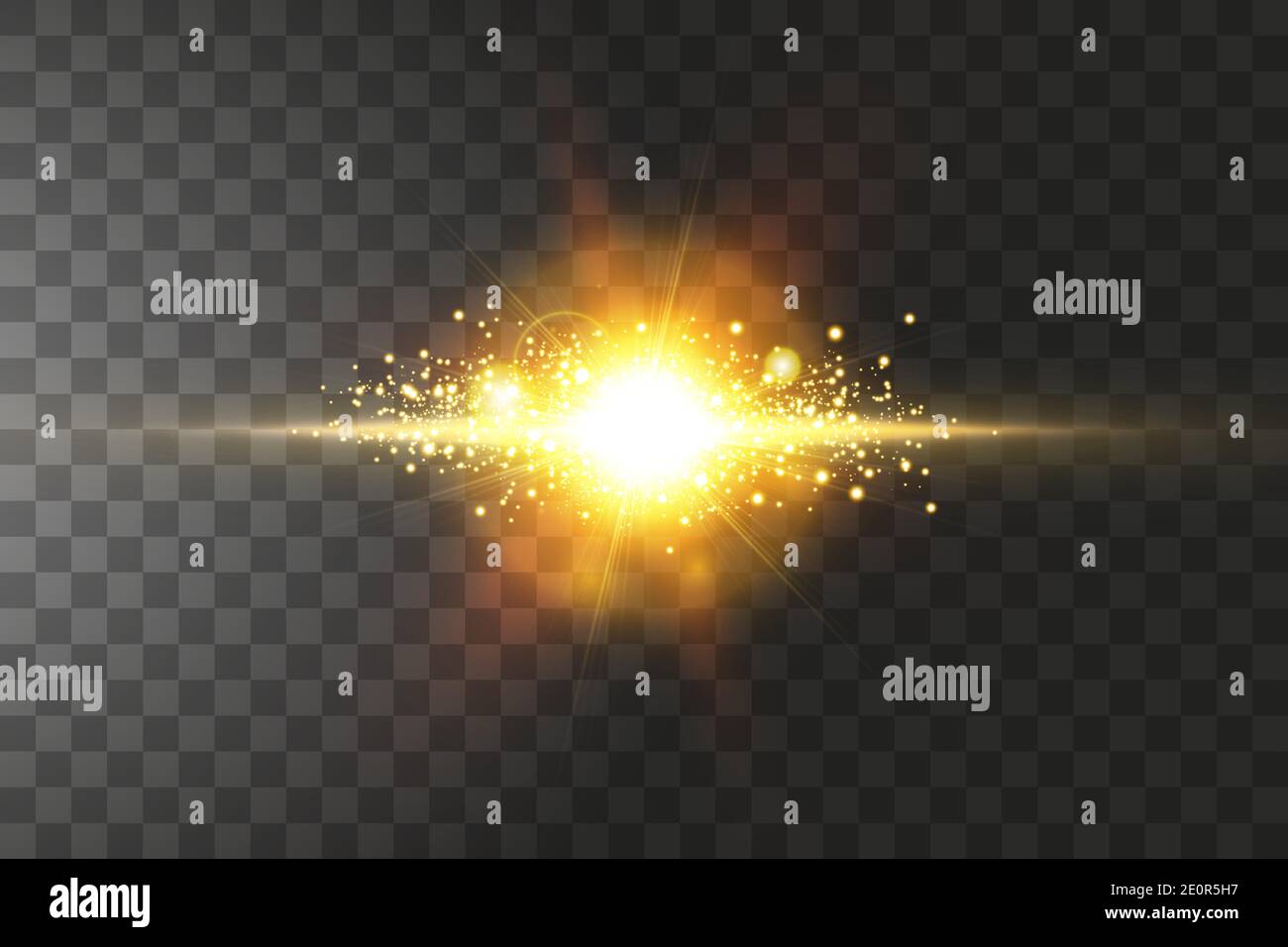 Shining golden stars isolated on black background. Vector illustration ...