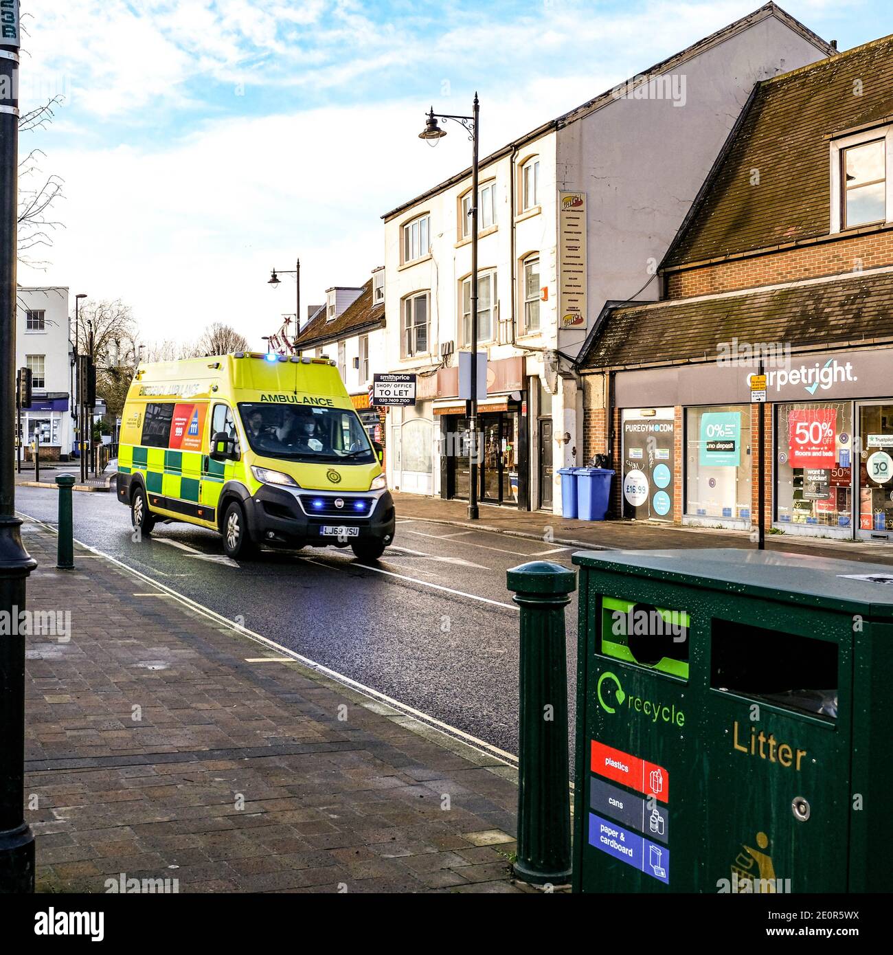 London UK, January 02 2021, An Emergency Front Line Response Ambulance ...