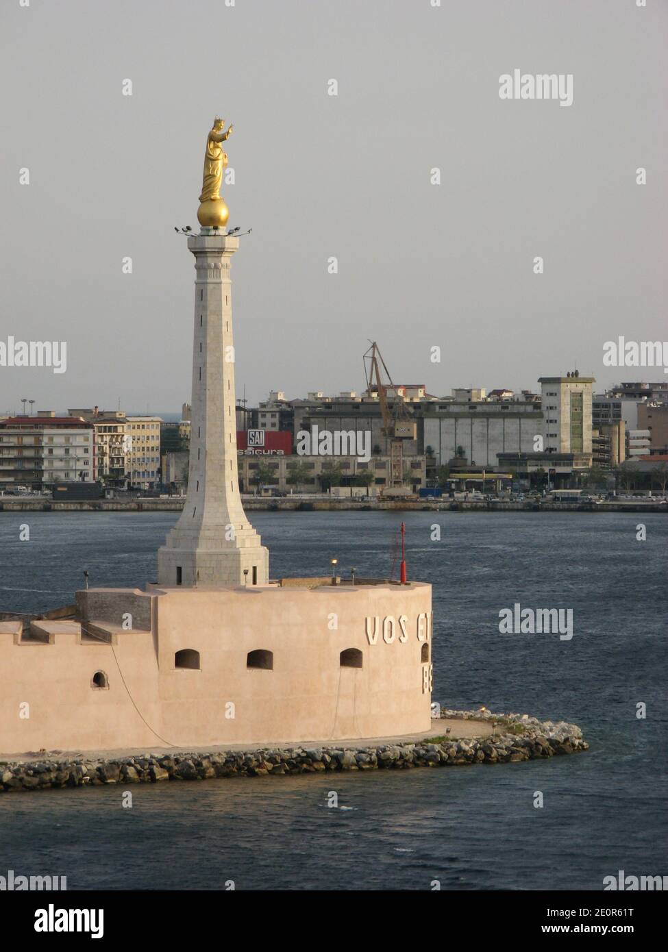 The Statue of the Golden Madonna in Messina Harbour Sicily Italy Stock ...