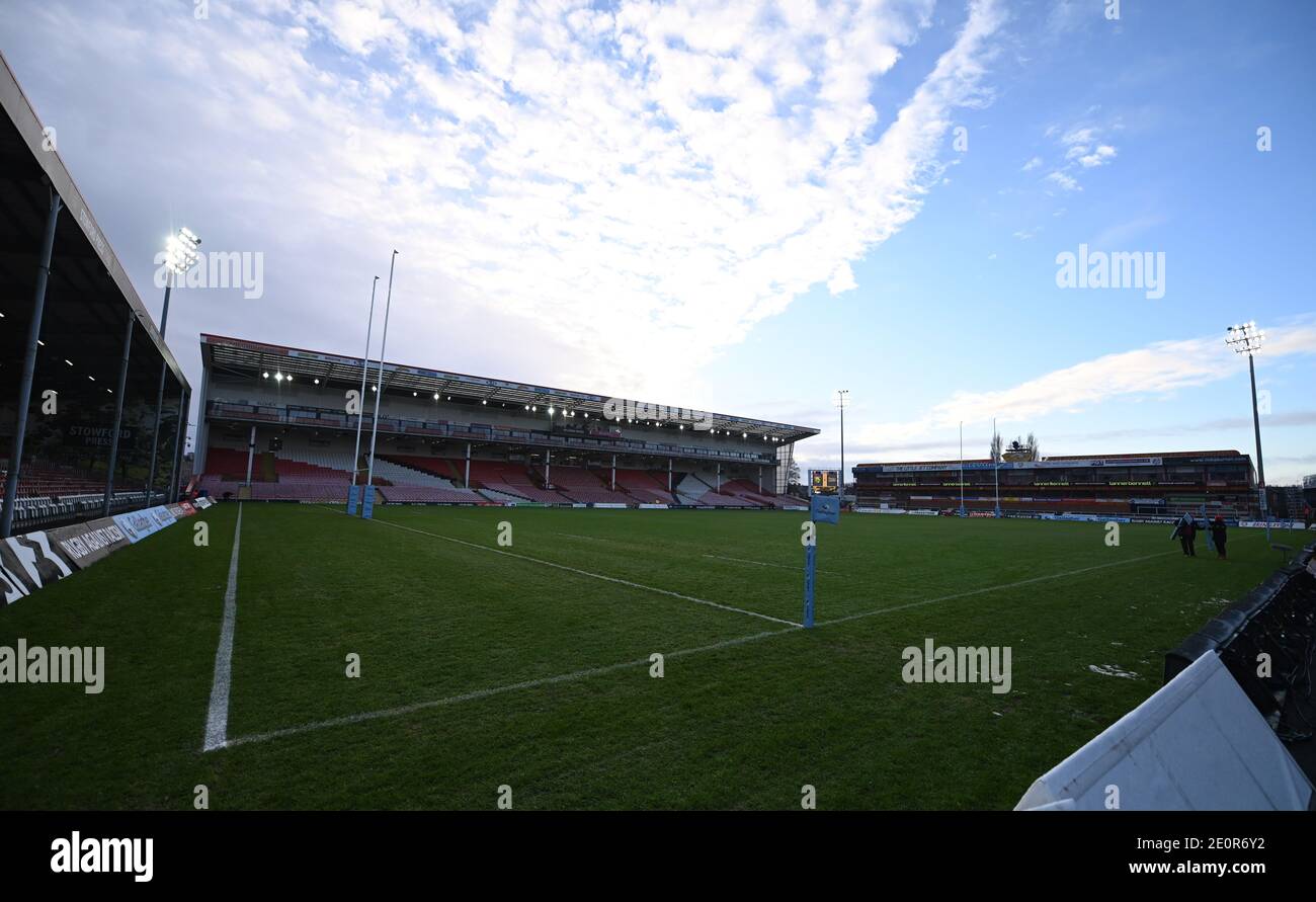 Kingsholm Stadium, Gloucester, Gloucestershire, UK. 2nd Jan, 2021 ...