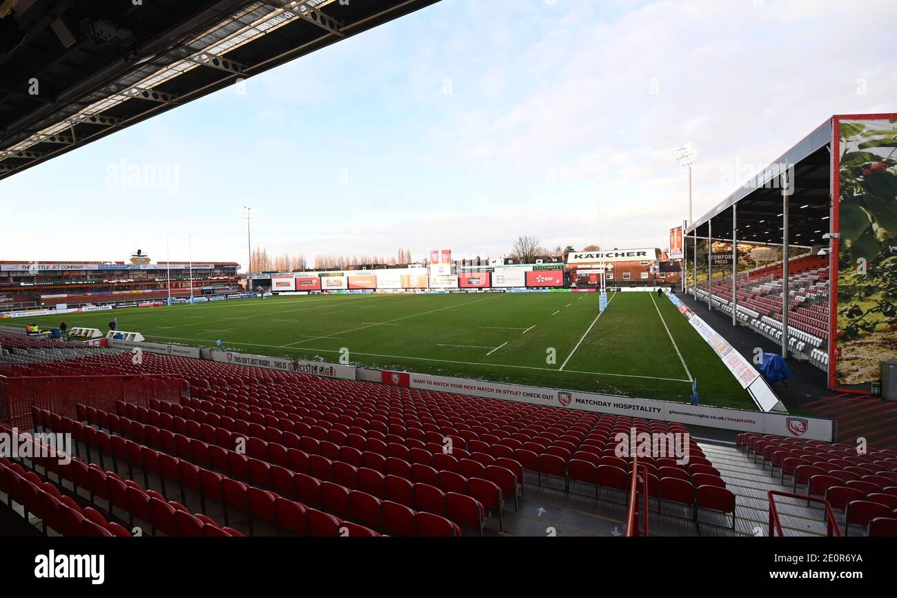 Kingsholm Stadium, Gloucester, Gloucestershire, UK. 2nd Jan, 2021 ...