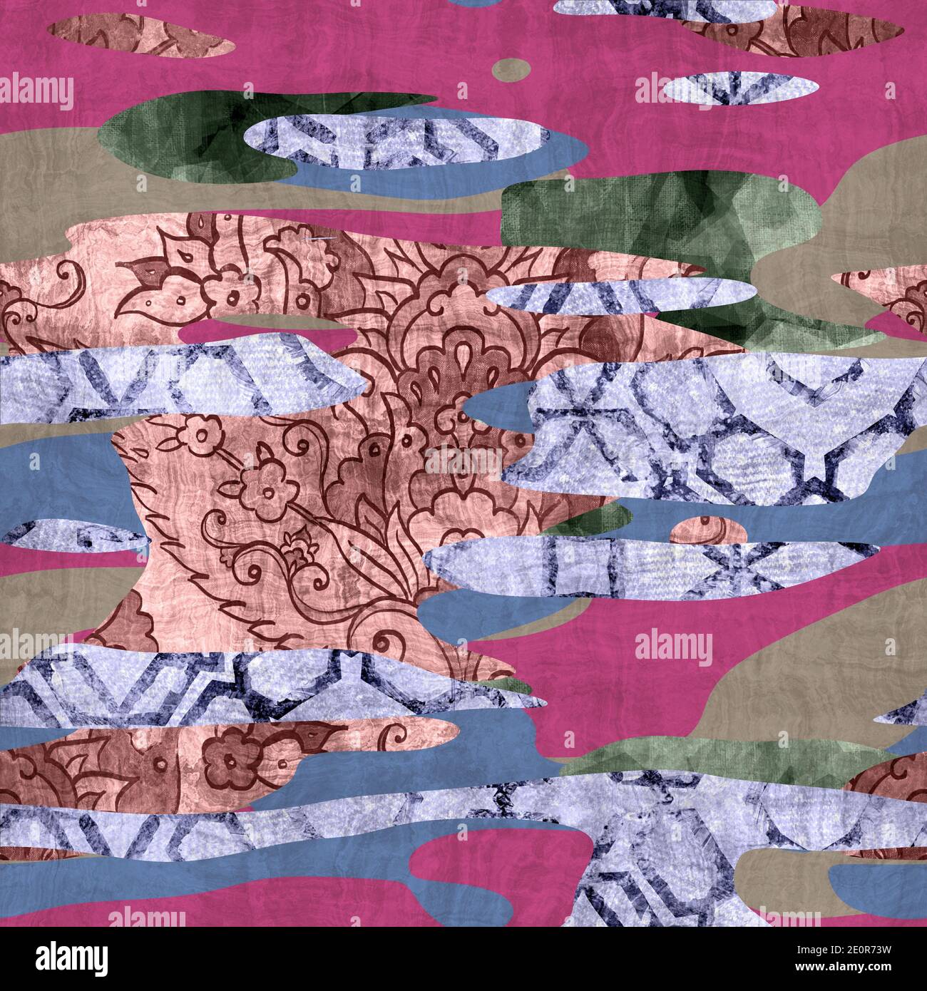 Seamless collage in camo shapes vivid montage Stock Photo - Alamy