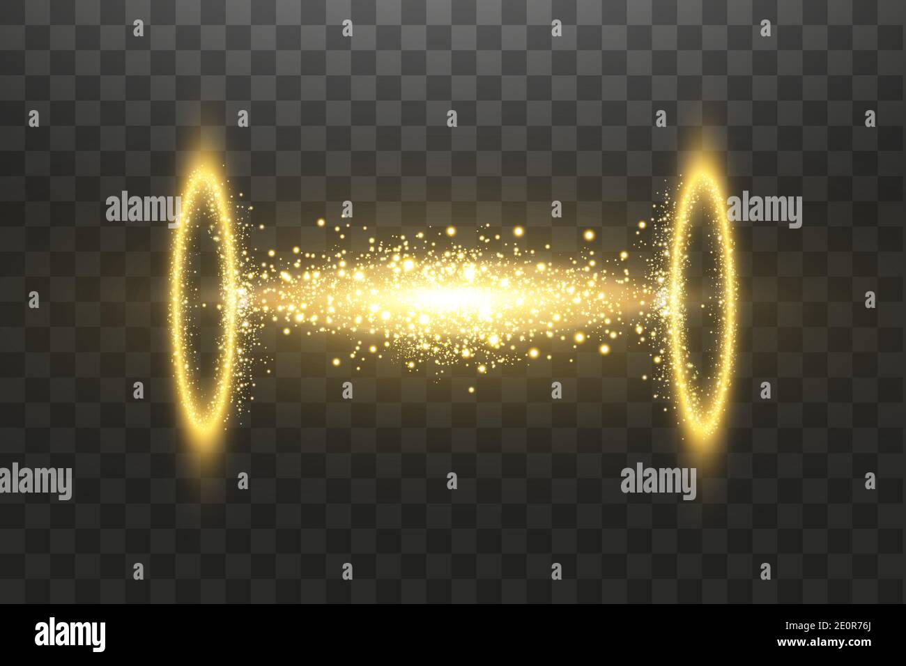 Futuristic teleport. Magic fantasy portal. Light effect. Golden Candles ...