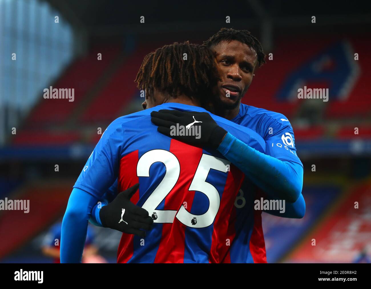 Crystal Palace's Eberechi Eze celebrates scoring his side's second goal ...