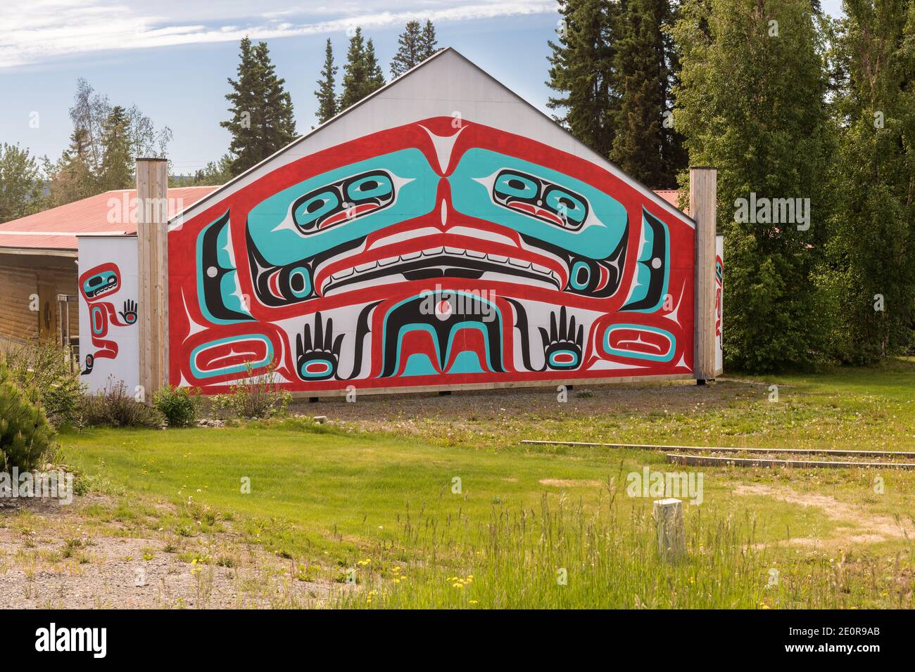 Traditional Tlingit house at the George Johnston Museum on the Alaska ...