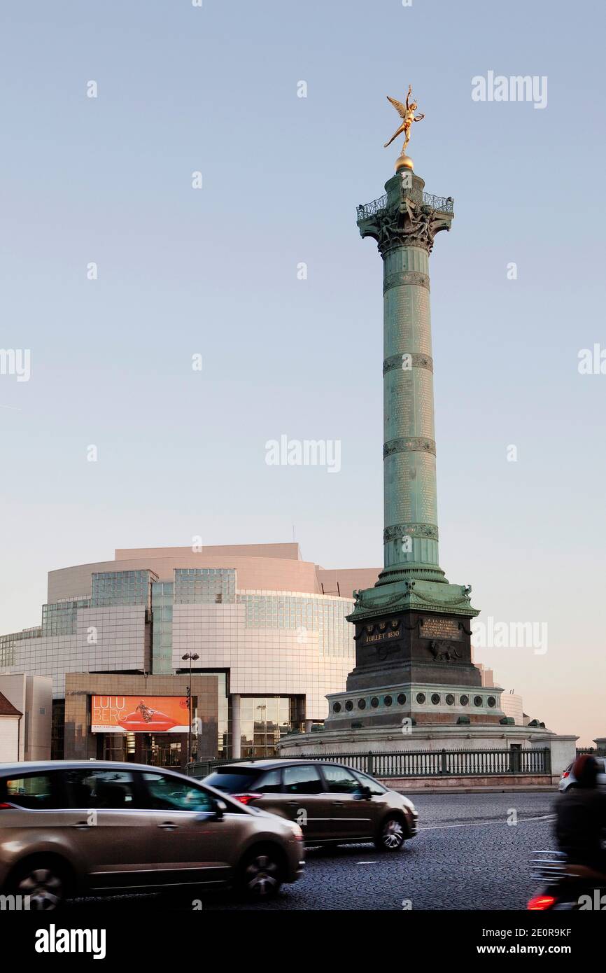 The Op era Bastille (Bastille Opera House) at the Bastille place (Place ...