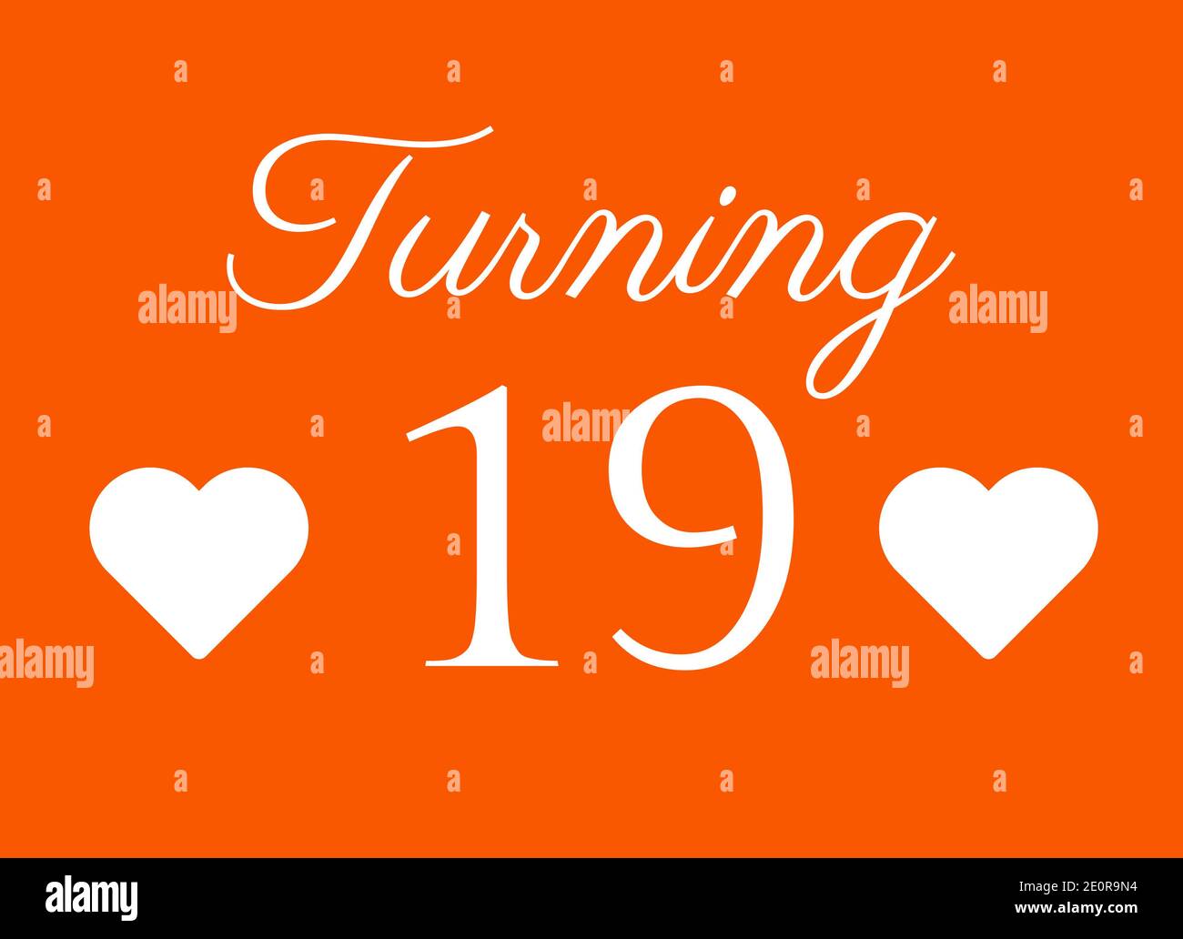 19th birthday card wishes illustration Stock Photo - Alamy