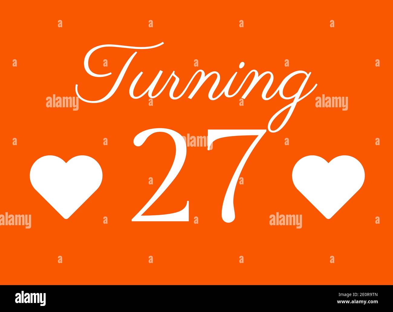 27th birthday card wishes illustration Stock Photo - Alamy