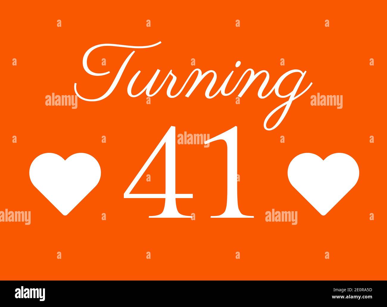 41st birthday card wishes illustration Stock Photo - Alamy