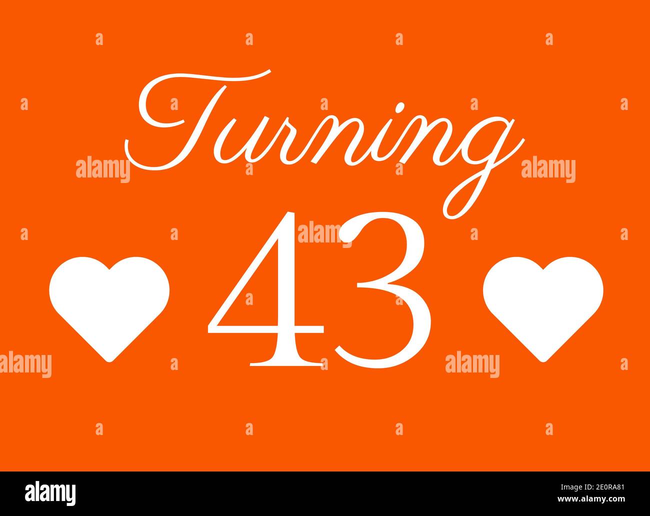 43rd birthday card wishes illustration Stock Photo - Alamy