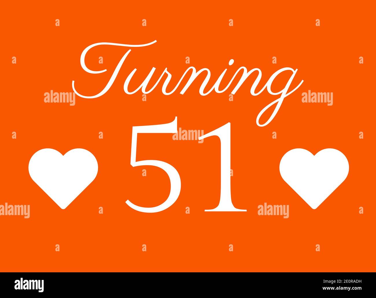 51st birthday card wishes illustration Stock Photo - Alamy