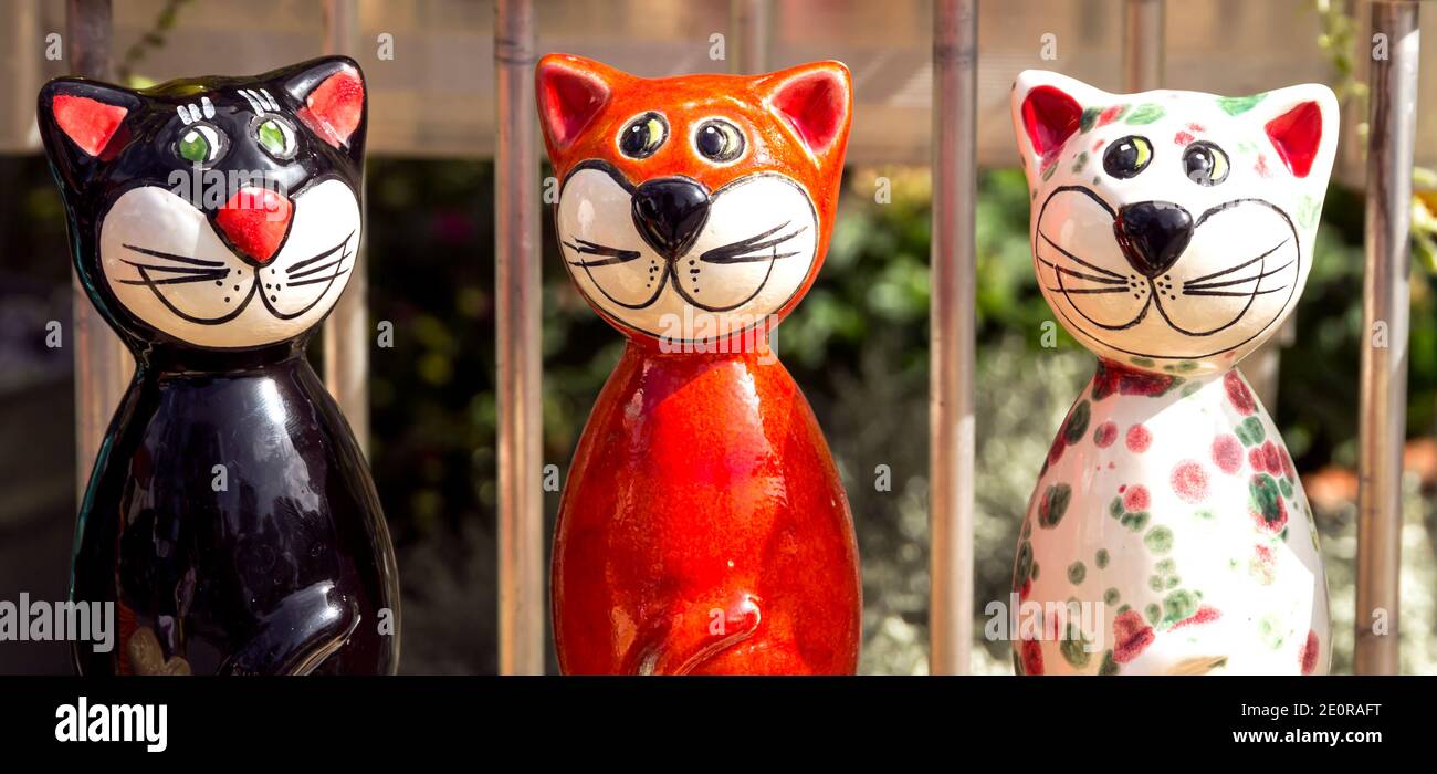 Various interesting colored figures of cats Stock Photo - Alamy