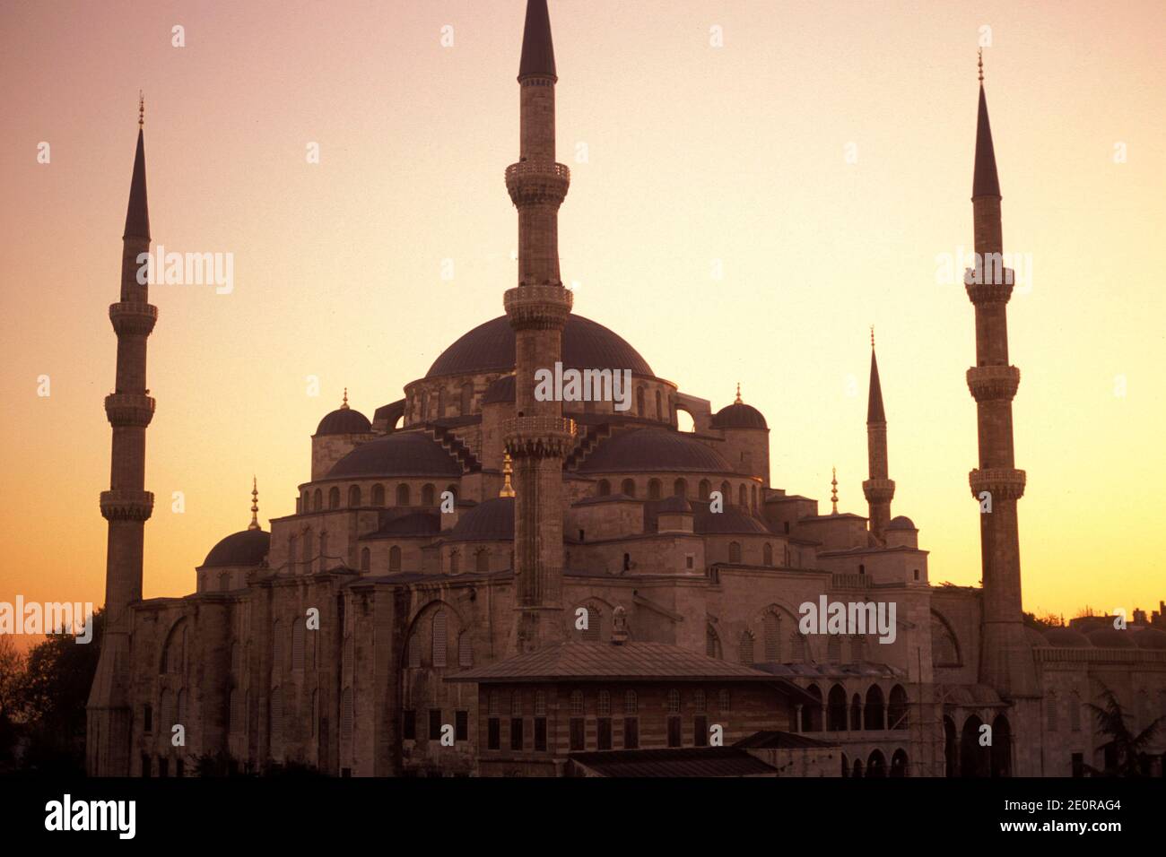 the Sultan Ahmed Mosque or Blue Mosque in the old town of the city ...