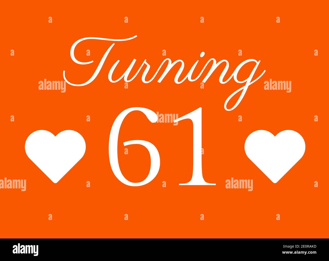 61st birthday card wishes illustration Stock Photo - Alamy