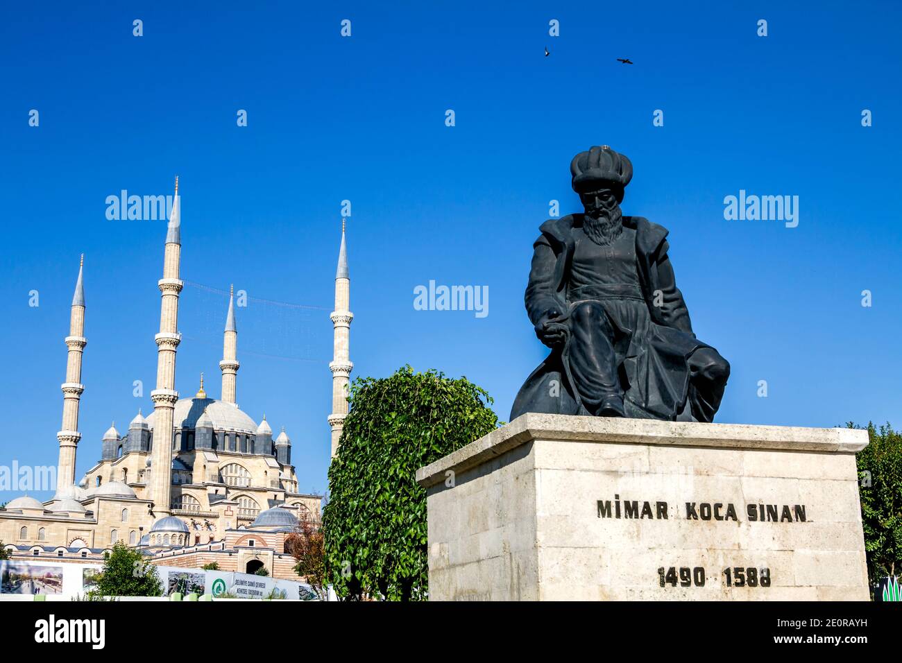 Architect Mimar Koca Sinan statue in Edirne, Turkey. The UNESCO World ...
