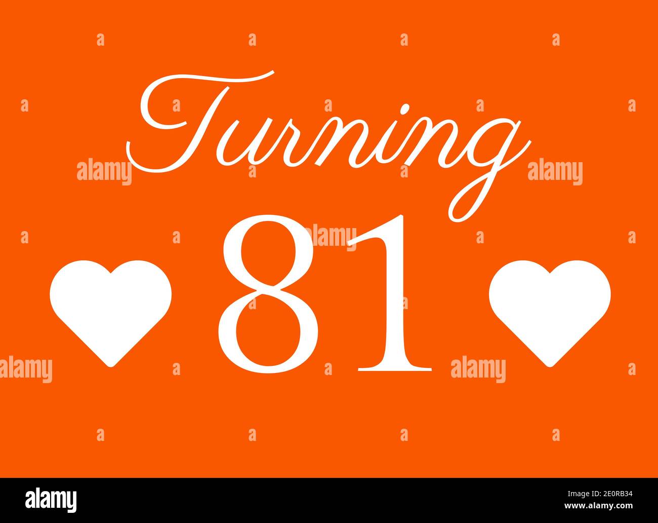 81st birthday card wishes illustration Stock Photo - Alamy